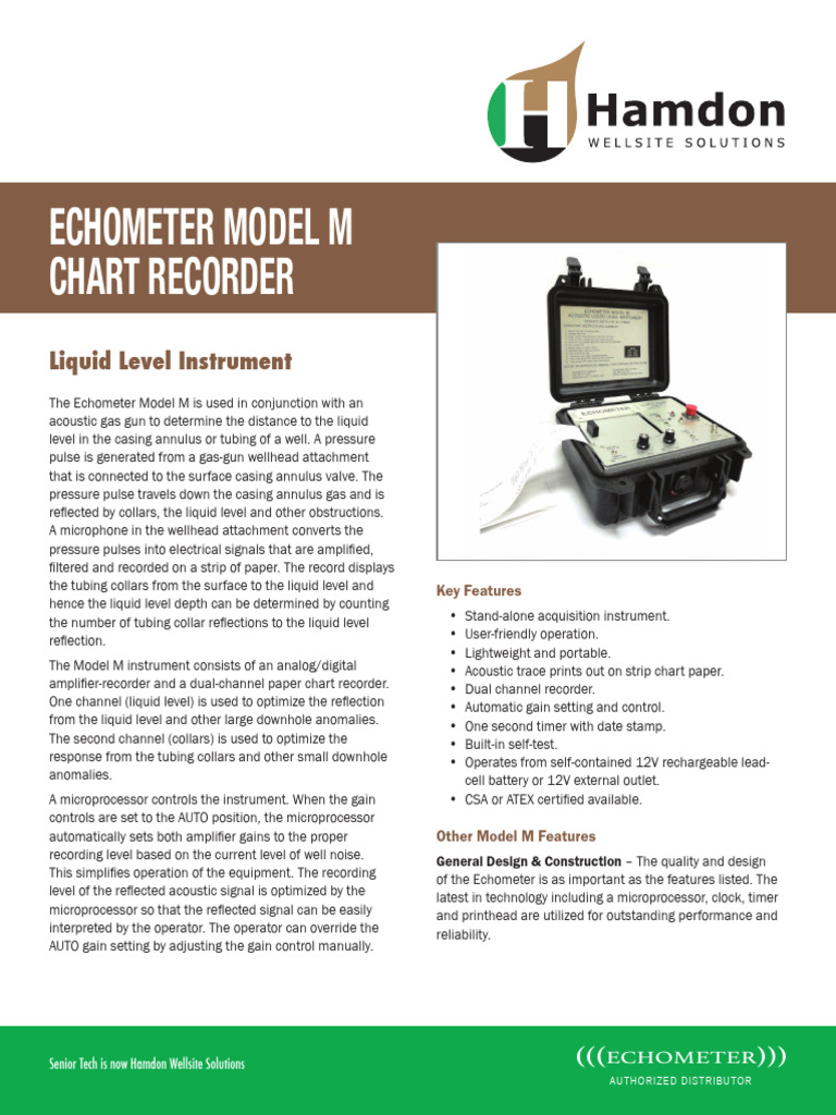 Hamdon Echometer Model M Brochure | PDF | Microphone | Pressure