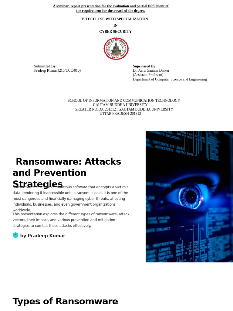 Ransomware: Types, Impact, and Prevention | PDF | Ransomware | Security