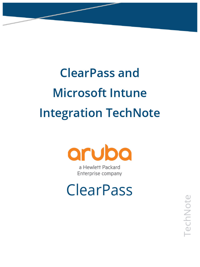 ClearPass - TechNote - Extensions - Microsoft - Intune Integration - v3.0 | PDF | Hyper V ...