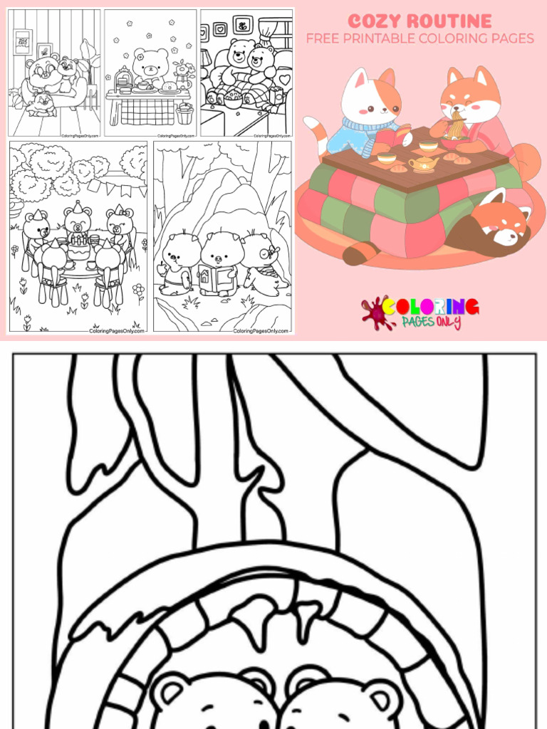Cozy Routine - Coloring Pages Only | PDF