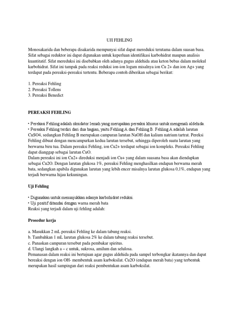 Uji Fehling | PDF | Sains & Matematika
