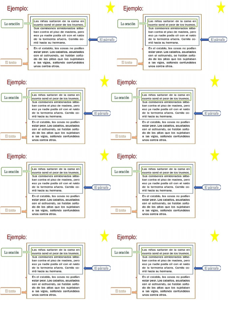 Texto Ejemplo Texto, Párrafo y Oración | PDF