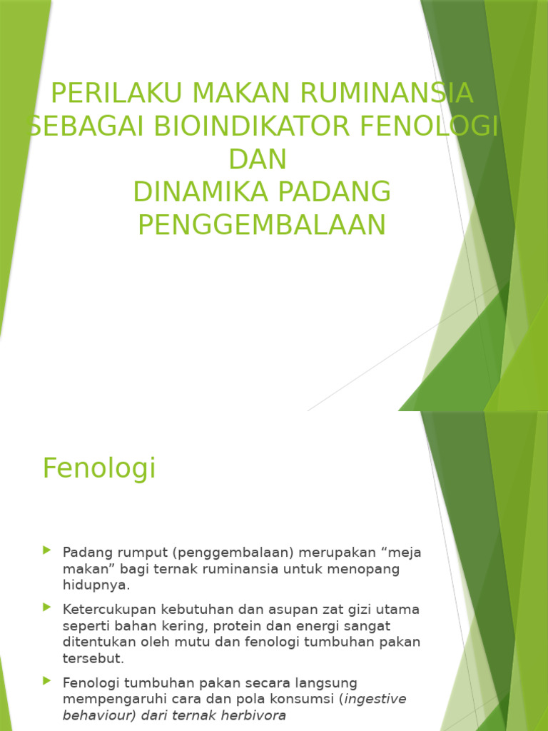 Perilaku Makan Ruminansia Sebagai Bioindikator Fenologi | PDF