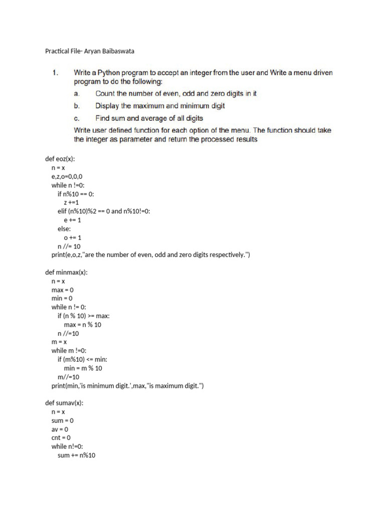 Practical File_Aryan | PDF | Computer Programming | Software Engineering