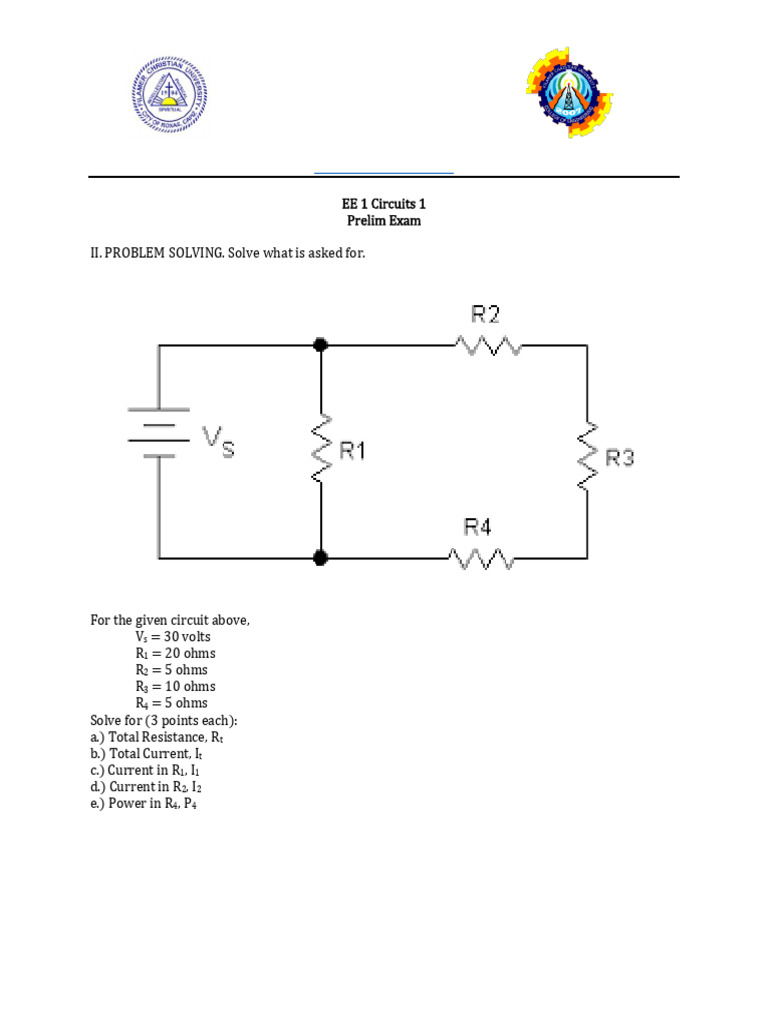 EE 1 Prelim Exam II | PDF