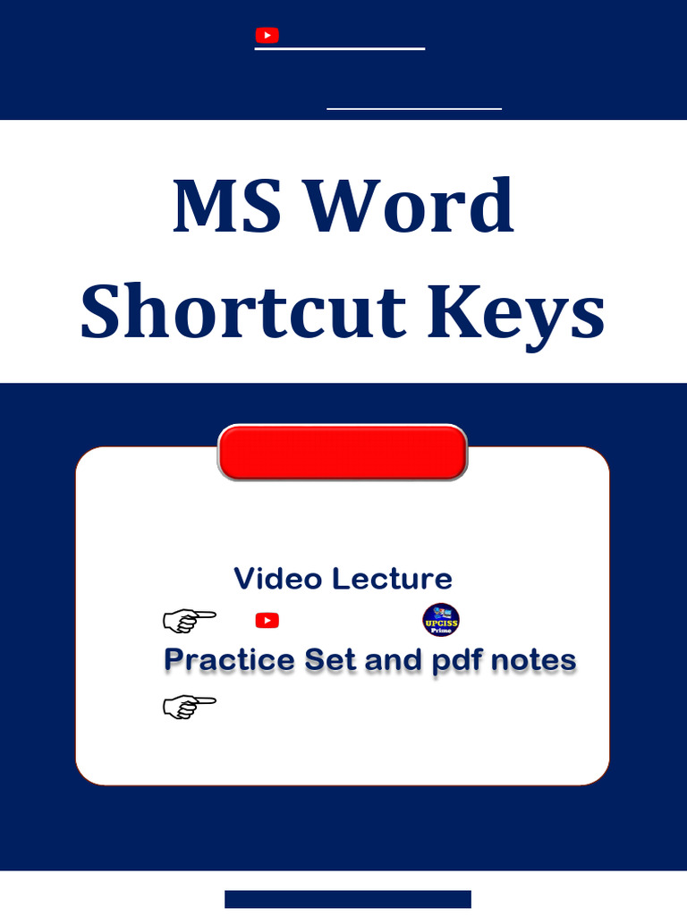 MS Word Shortcut Keys PDF in Hindi | PDF | Microsoft Word | Control Key