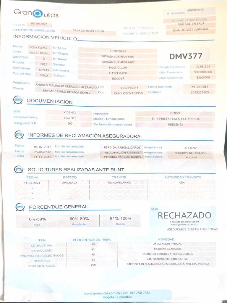 Peritaje DMV377 | PDF