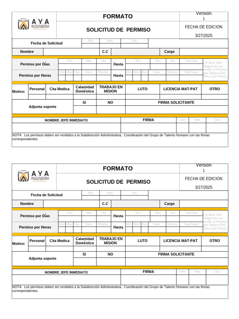 Formato Solicitud | PDF