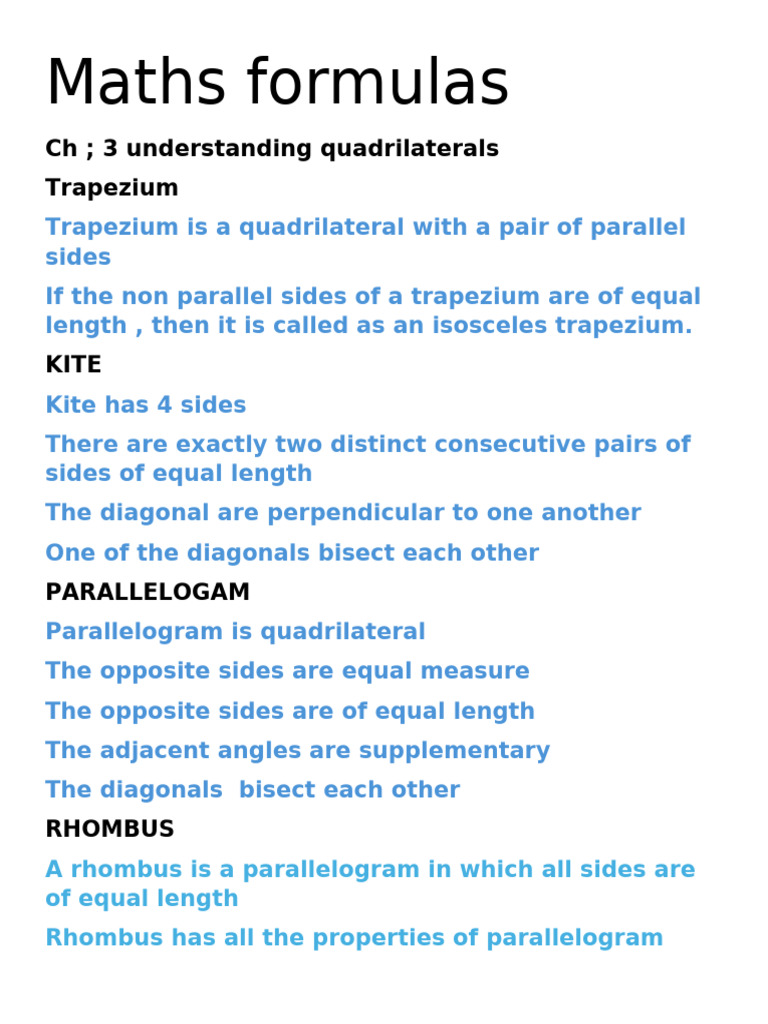 Maths Formulas | PDF