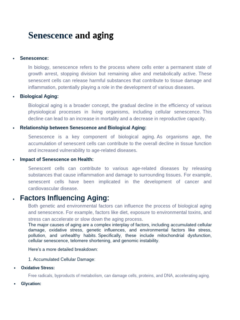 Senescence and aging | PDF | Senescence | Dna Repair