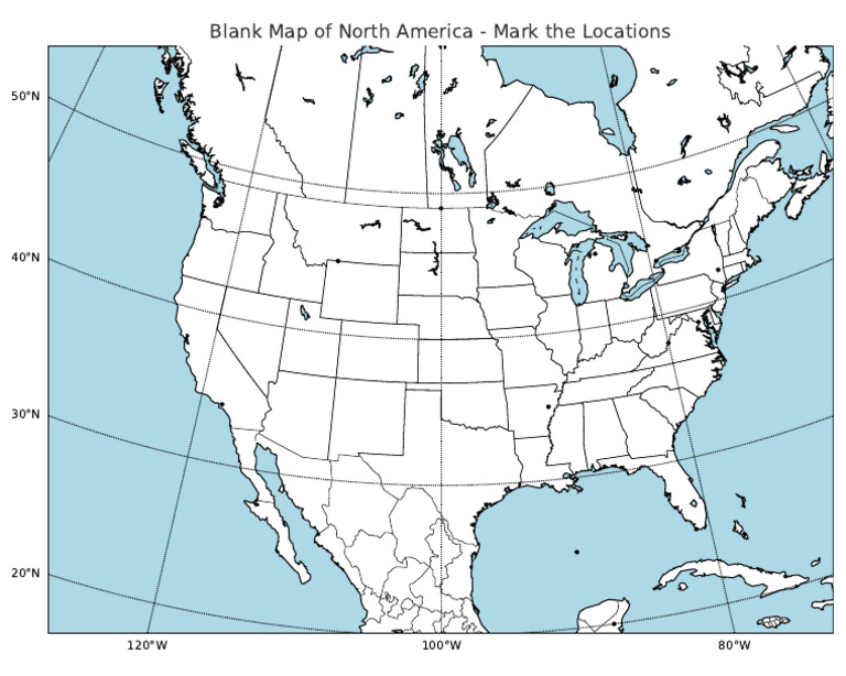 North America Blank Map Practice | PDF