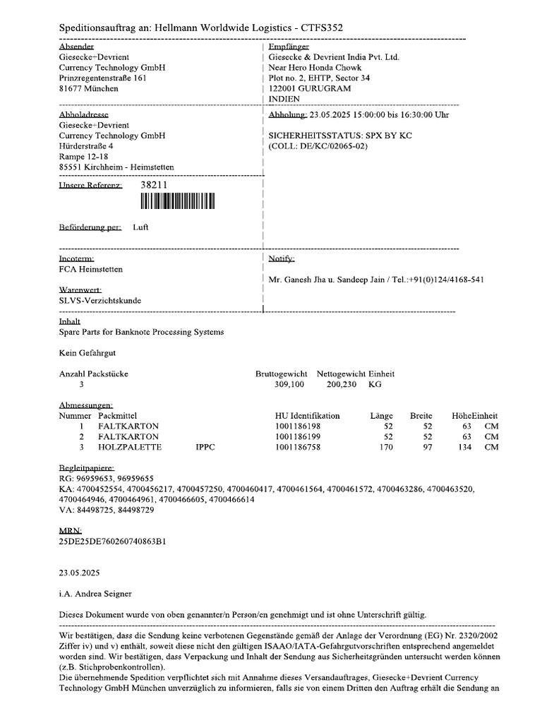Shipping Order - IN | PDF