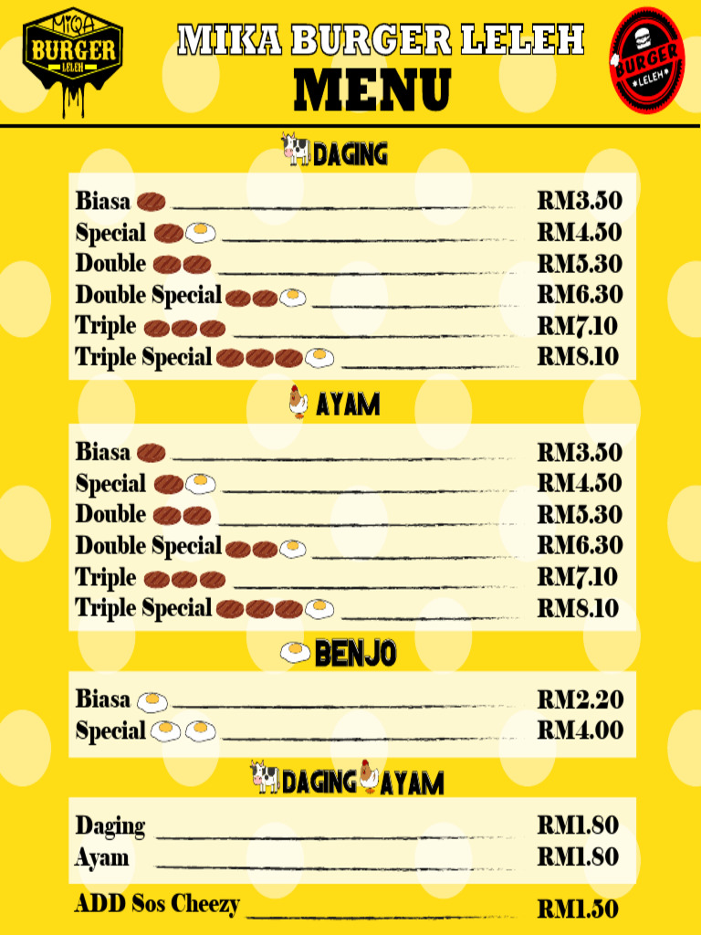 Menu Burger | PDF