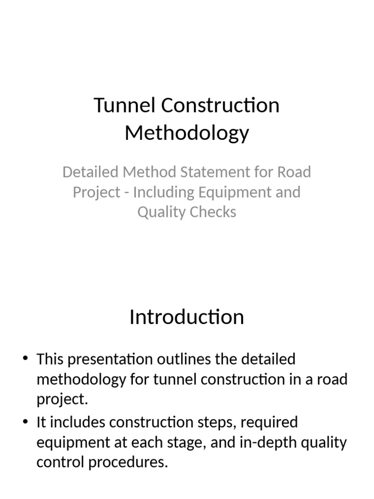 Tunnel Construction Method Statement Expanded | PDF | Tunnel | Civil Engineering