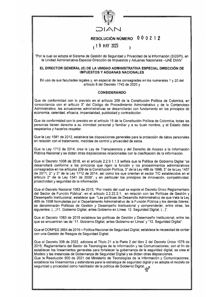 Resolución 000212 de 19-05-2025 | PDF