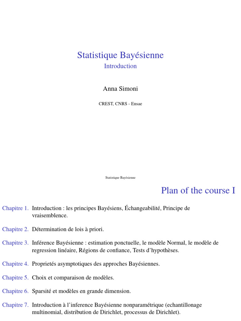 Chapitre 1 Statistique - Bayesienne | PDF | Bayesian Inference | Statistical Inference