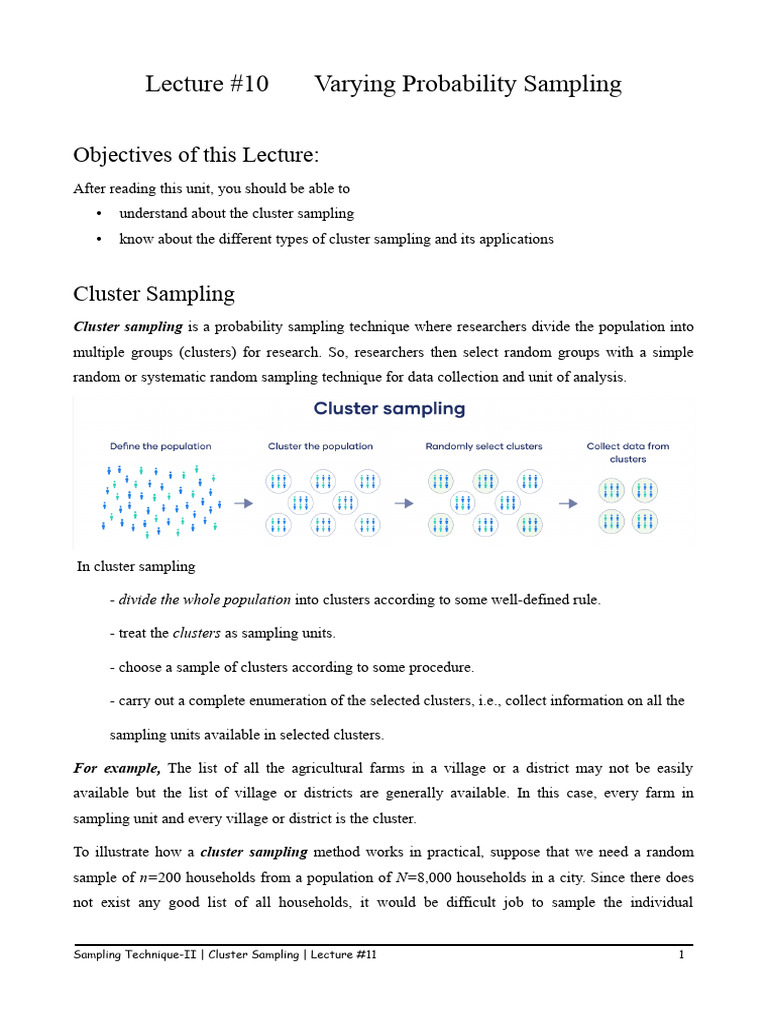 L-11. Varying Probability Sampling | PDF | Sampling (Statistics) | Survey Methodology