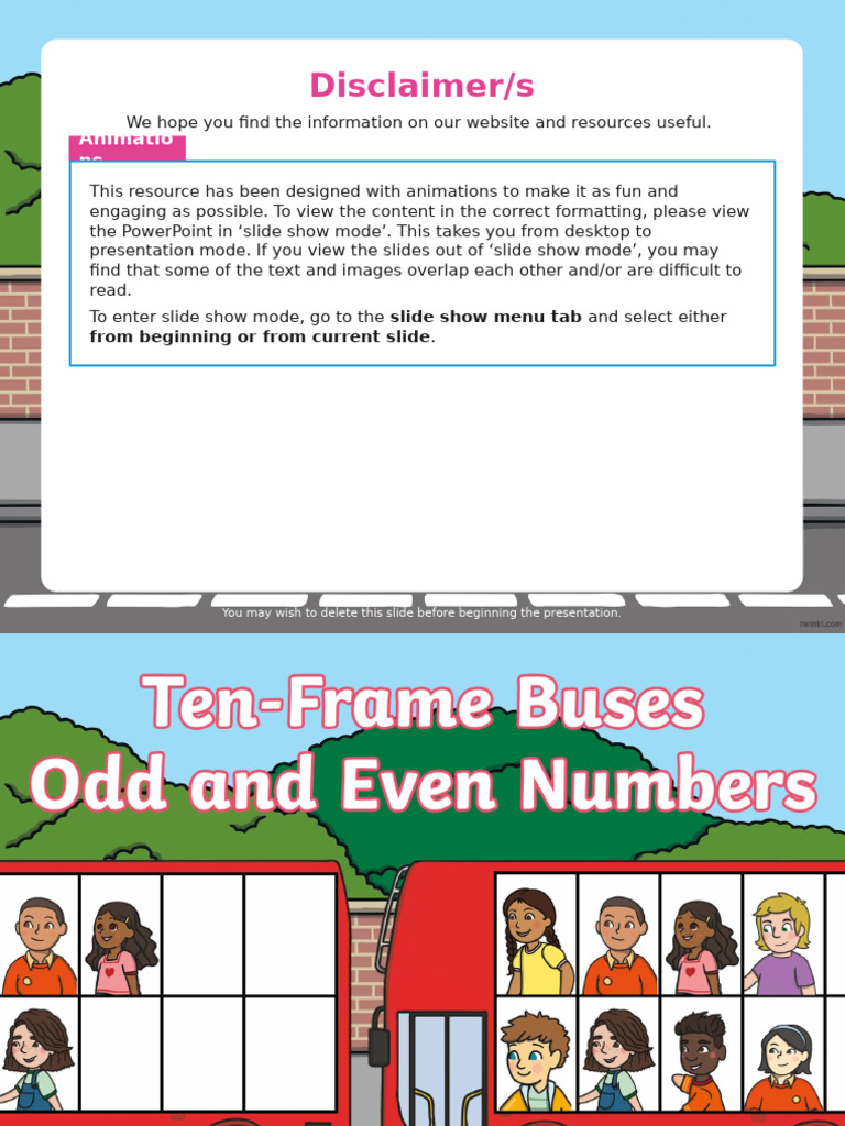 T M 34834 Ten Frame Buses Odd and Even Numbers Powerpoint Ver 3 | PDF
