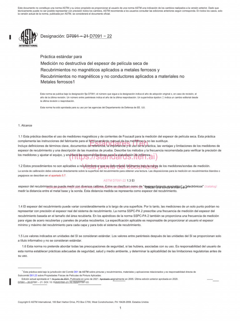 Astm D7091 22 | PDF | Calibración | Revestimiento