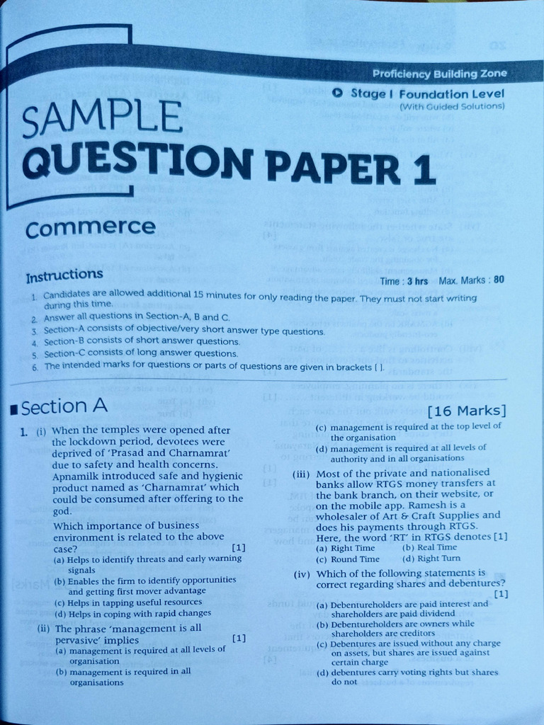 7 Sample Paper Commerce | PDF