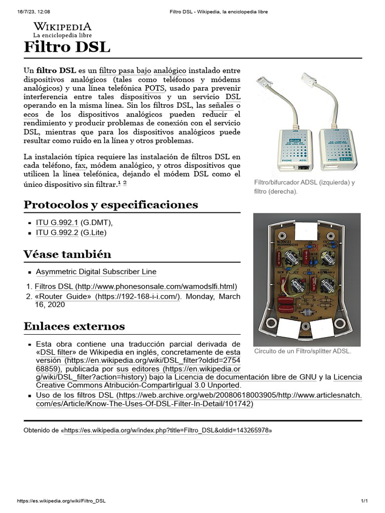 Filtro DSL: Prevención de Interferencias | PDF