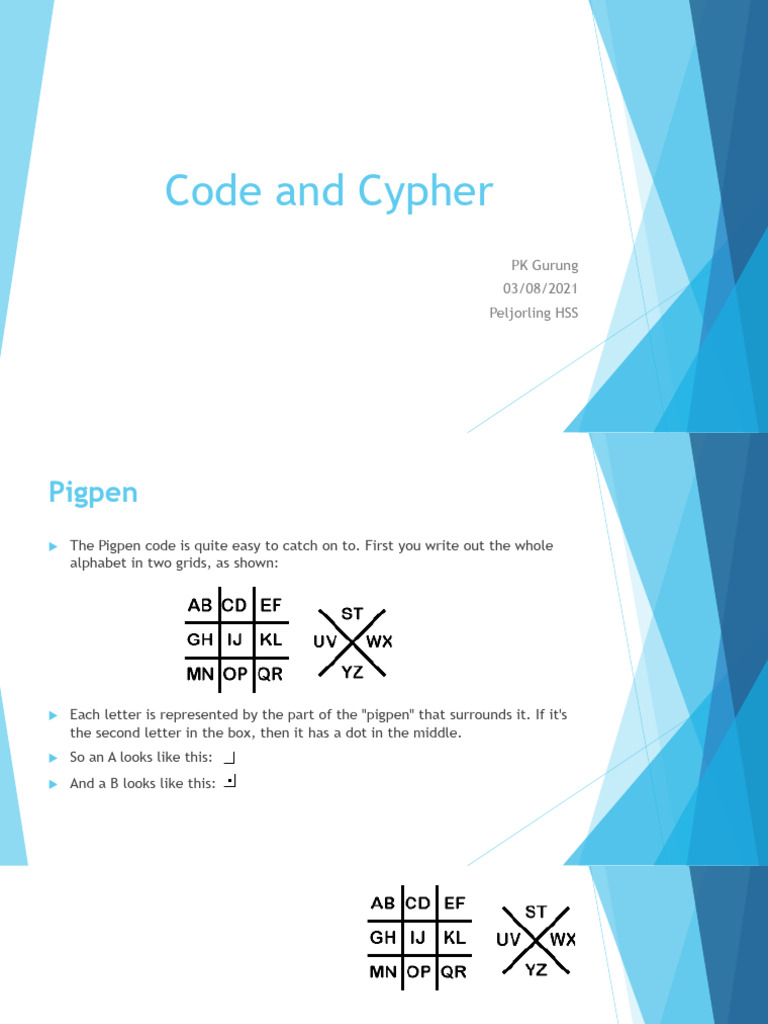 Coding Techniques: Pigpen & Ciphers | PDF