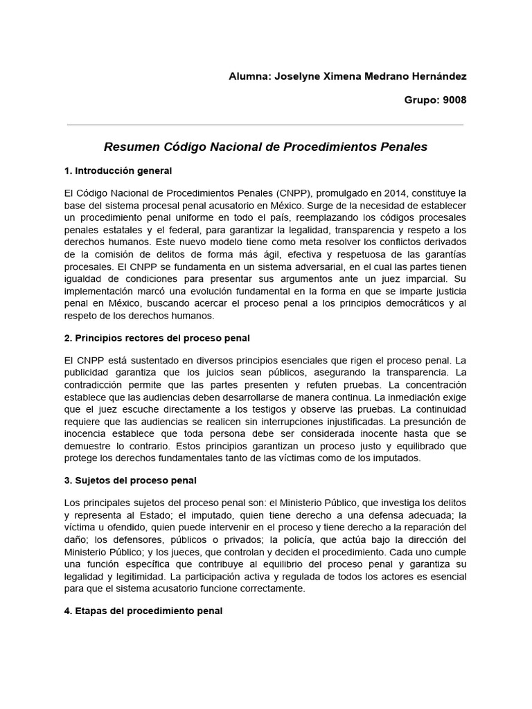 Resumen CNPP | PDF | Mandato | Pena capital
