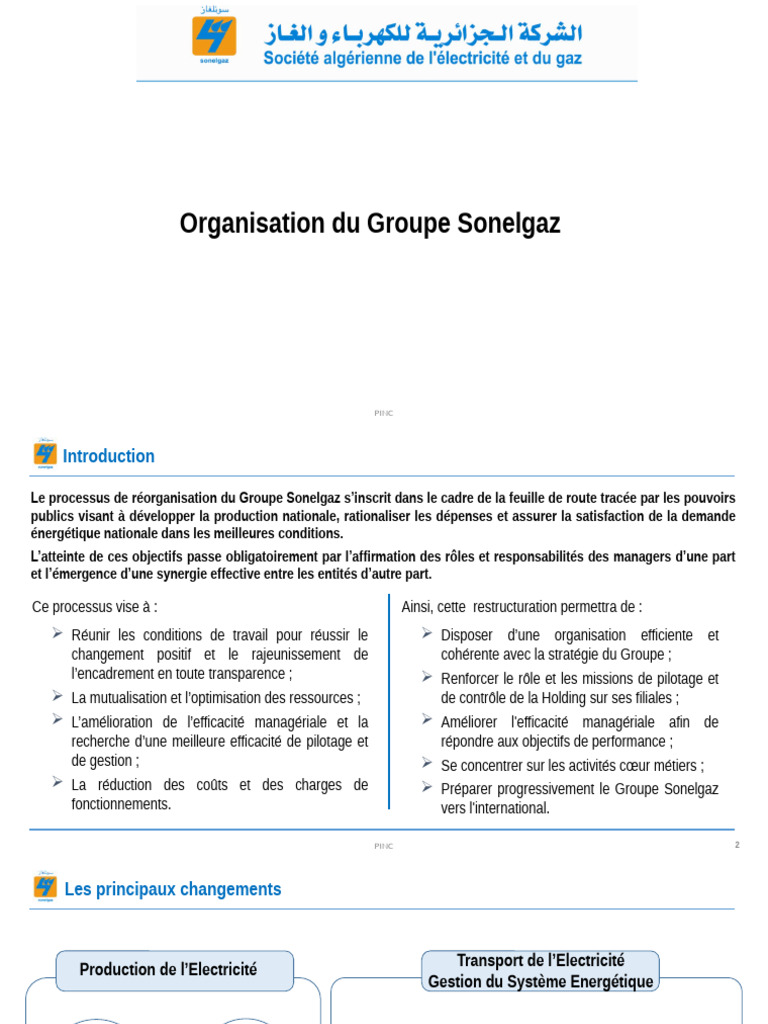 Jour 1 - Organisation Du Groupe Sonelgaz | PDF | Sécurité | Sécurité des systèmes d'information