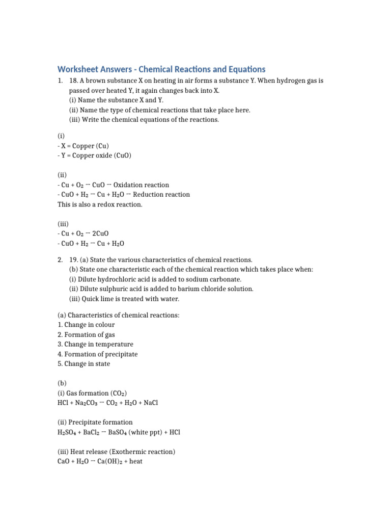 Five_Mark_Questions_Chemical_Reactions | PDF