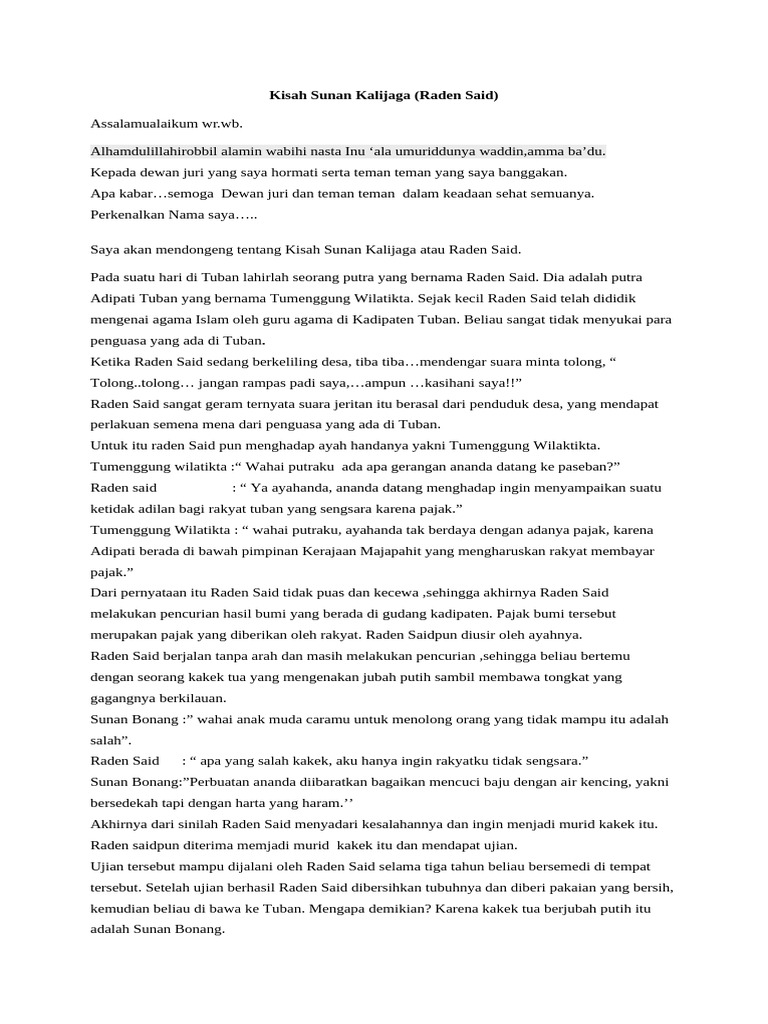 Kisah Sunan Kalijaga | PDF
