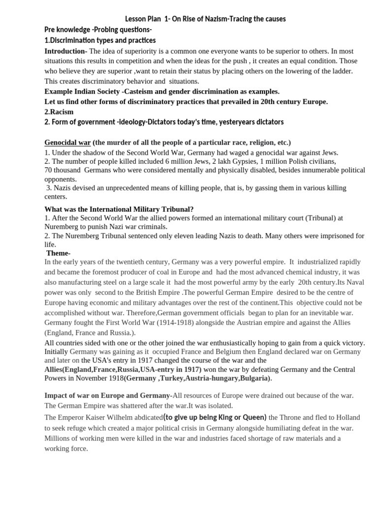 Practice Worksheet 1-Nazism | PDF | German Empire | Weimar Republic