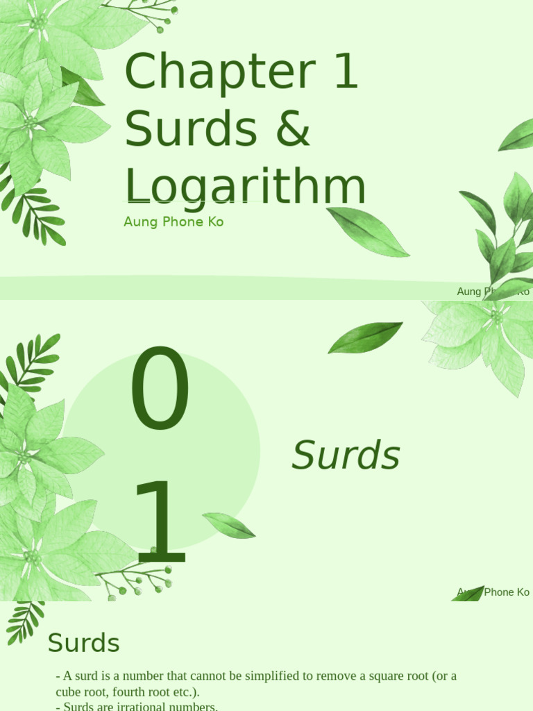 Surds and Logarithms Explained | PDF | Mathematics | Arithmetic