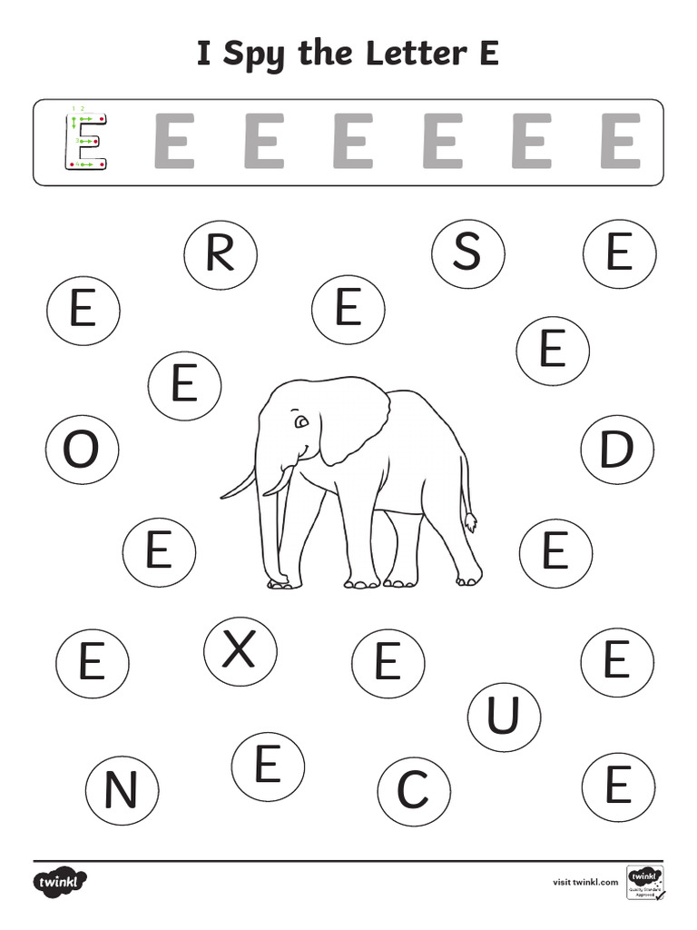 I Spy The Letter Recognise and Name e U R H B F L Upper Case | PDF