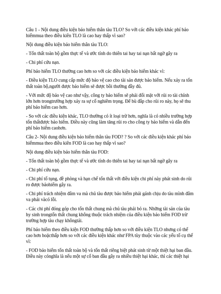 E- Bảo hiểm thân tàu | PDF