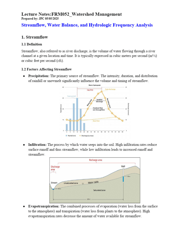 Streamflow and Water Balance Analysis | PDF | Surface Runoff ...