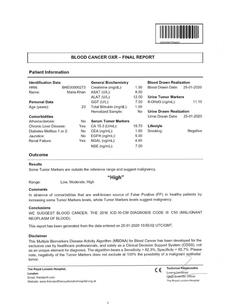 Blood Report | PDF