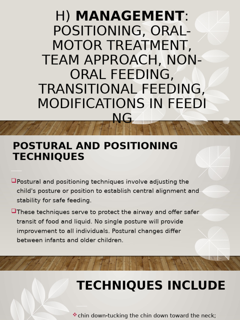 H) Management Positioning.... in Feeding | PDF