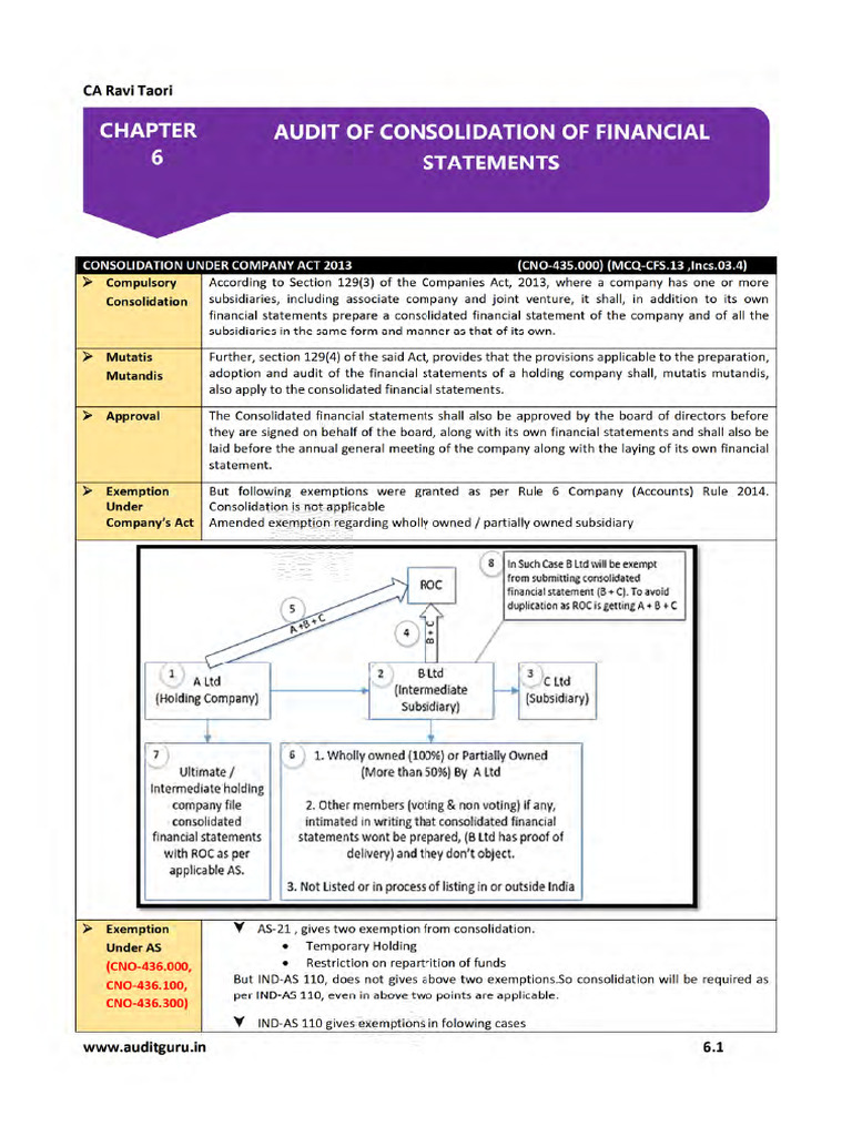 Chapter 6 Audit of Consolidated Financial Statements | PDF