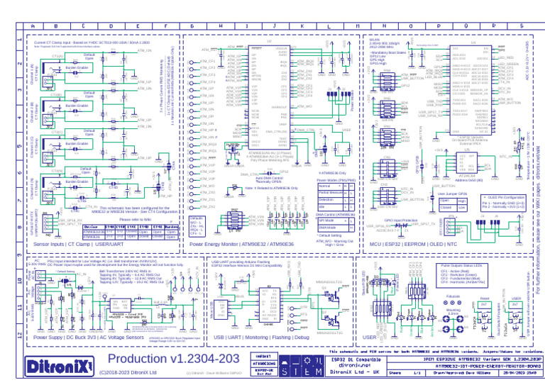 IPEM ESP32UE ATM90E32 Variant SDK 1.2304.203P Schematic | PDF
