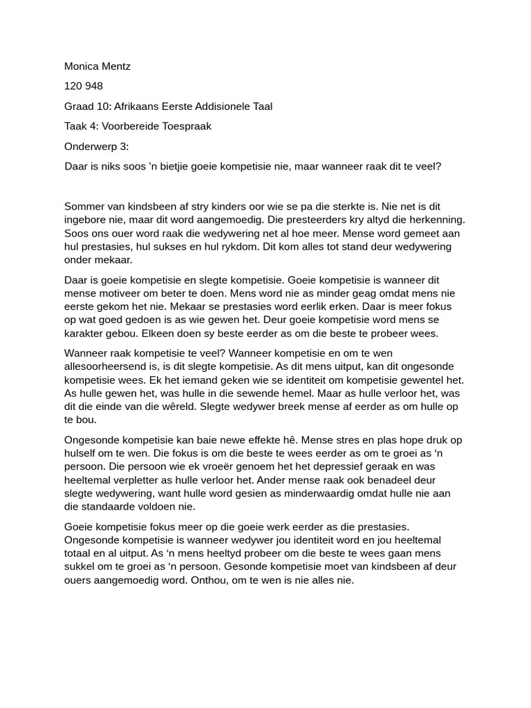 Afri t4 Mondeling | PDF