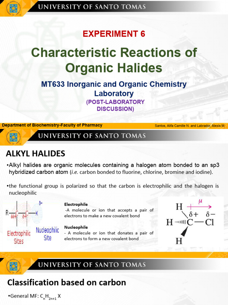 04_Experiment+6-Characteristic+Reactions+of+Organic+Halides.pptx | PDF ...