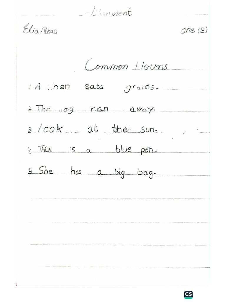 English Assignment #1 One B | PDF