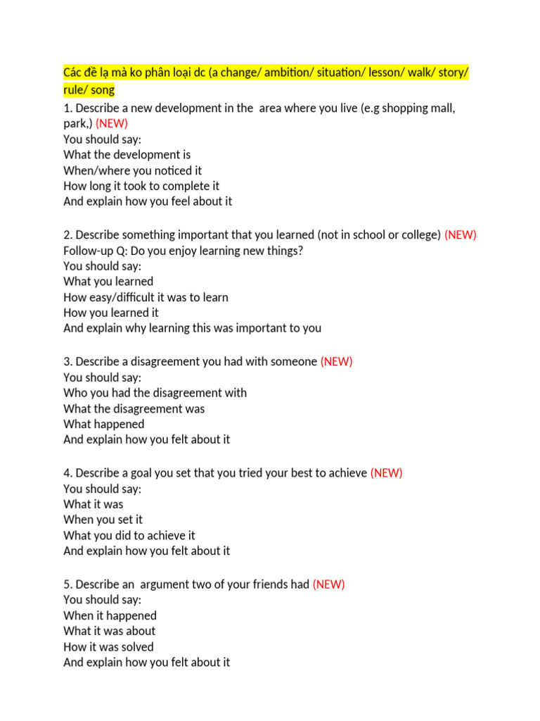 Unique Descriptive Prompts for Speaking | PDF