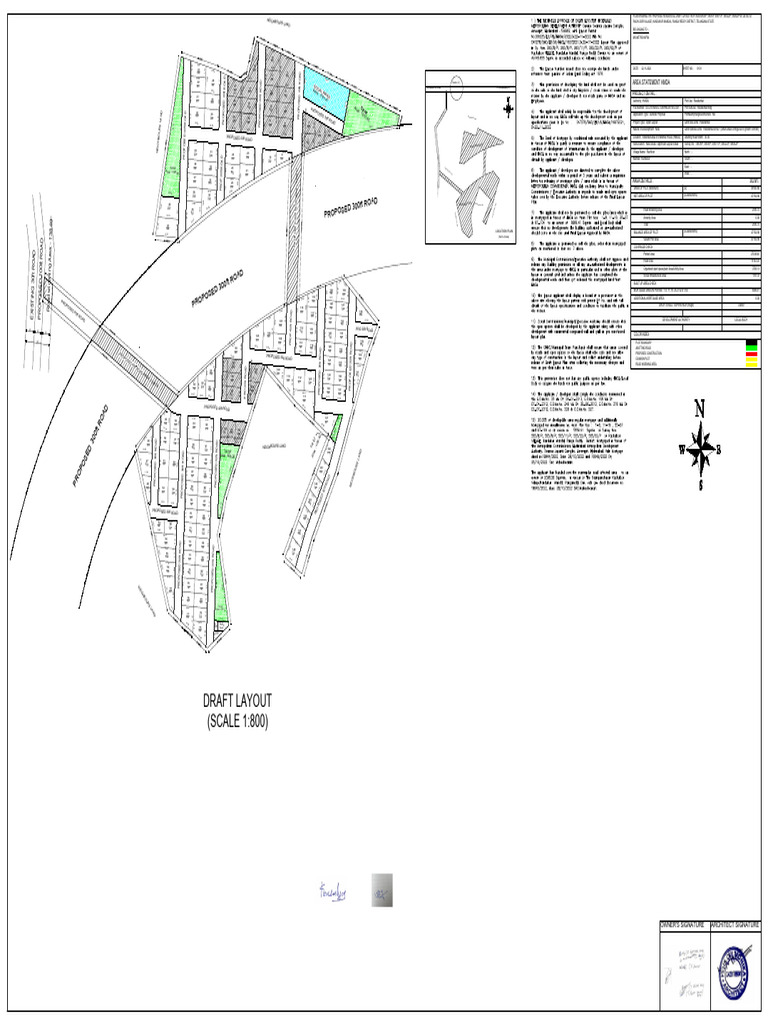 Draft Layout (SCALE 1:800) : Proposed 300Ft Road | PDF