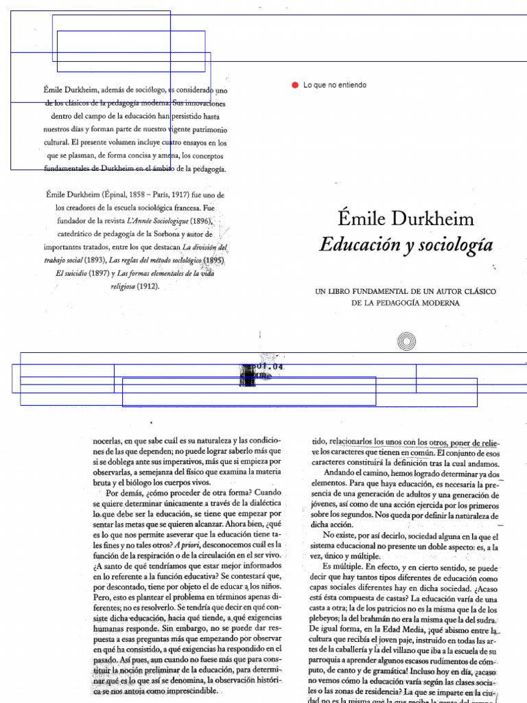 Durkheim - Educación y Sociología - Capítulo 1 | PDF | Emile Durkheim | Sociedad
