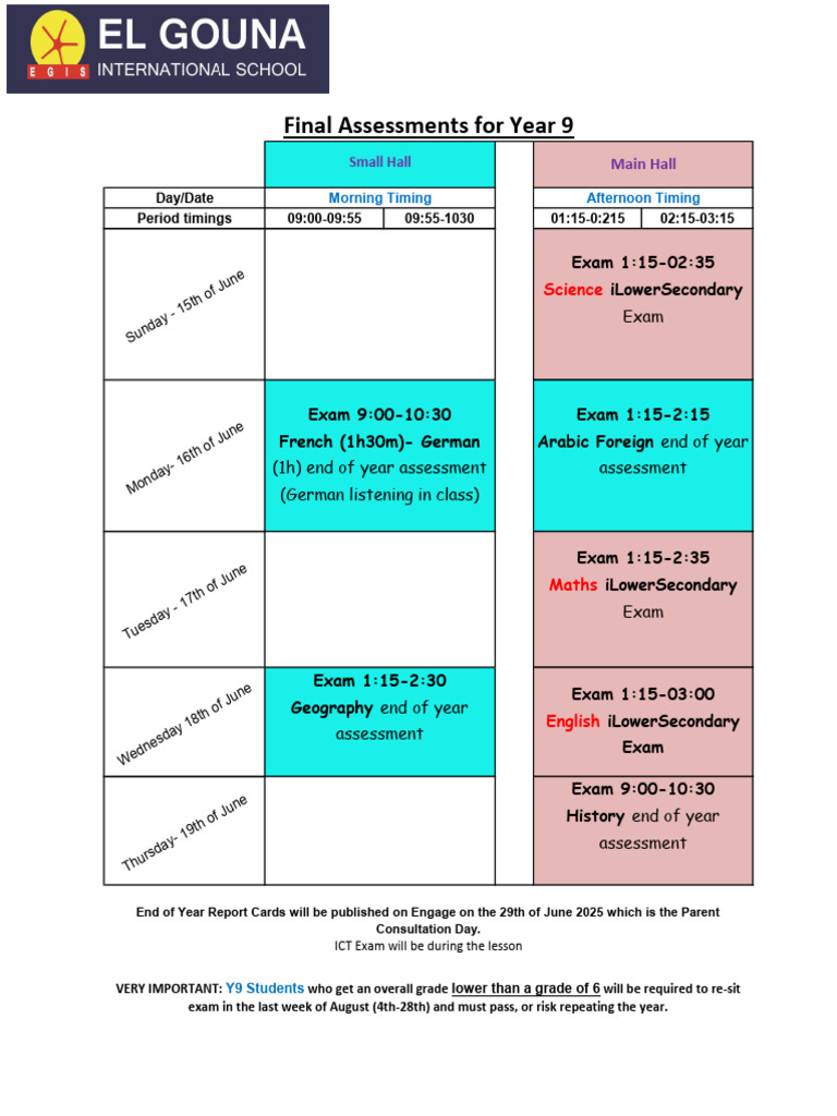 Final Assessments For Year 9 | PDF