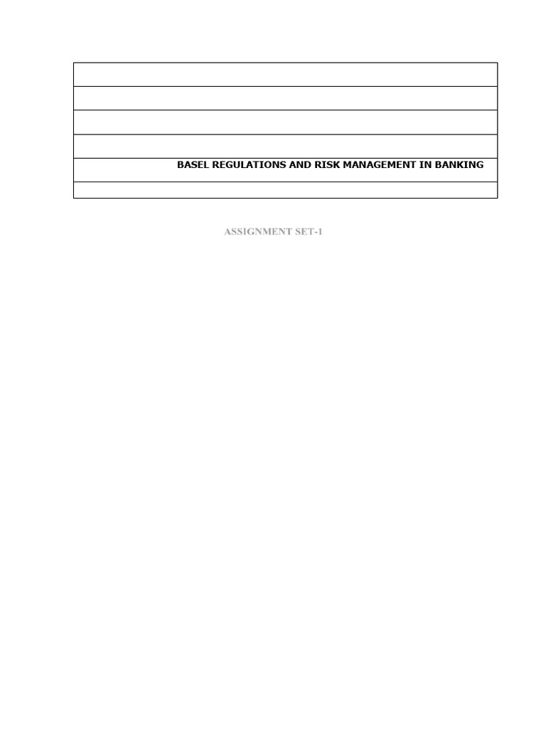 Basel Regulations and Risk Management in Banking Dfbi402 | PDF | Basel ...
