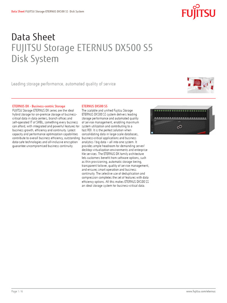 Ds Eternus dx500 s5 WW en | PDF | Hyper V | Solid State Drive