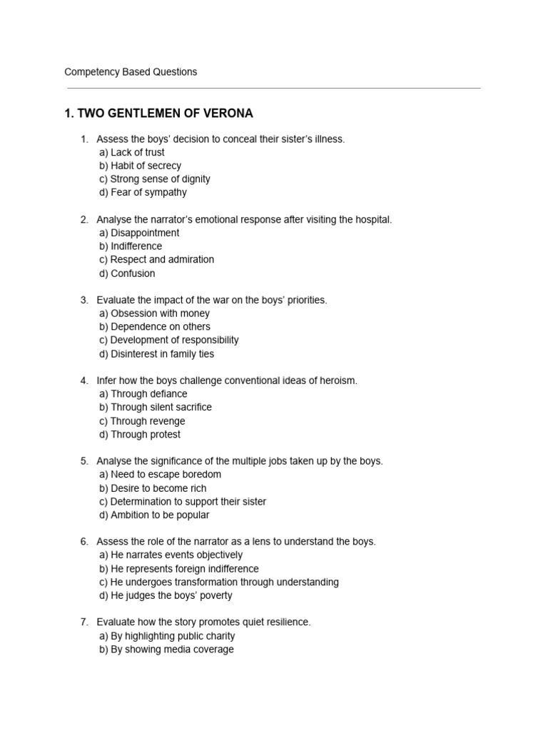 Class 10 Competency Based Questions | PDF | Poetry