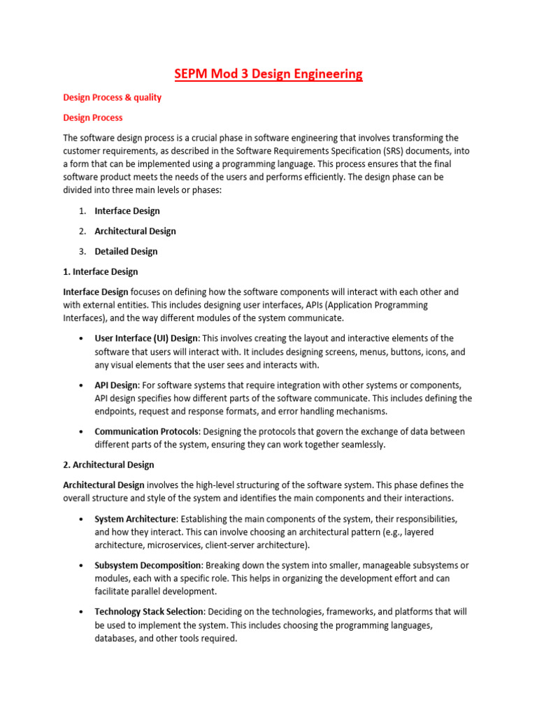 SEPM Mod 3 Design Engineering | PDF | Class (Computer Programming) | System